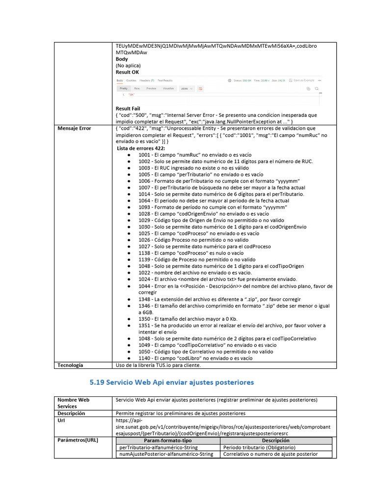 Manual de Servicios Web Api - SIRE - Compras v18 (61-70) | PDF