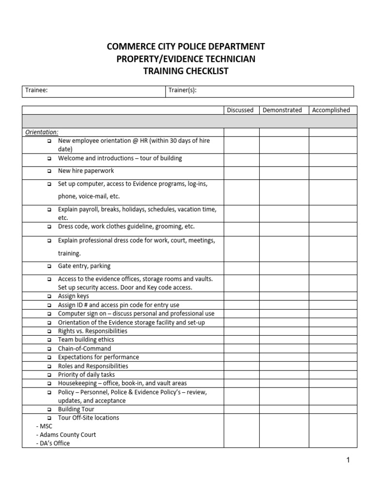 Commerce City Police Evidence Technician Training | PDF | Money | Business