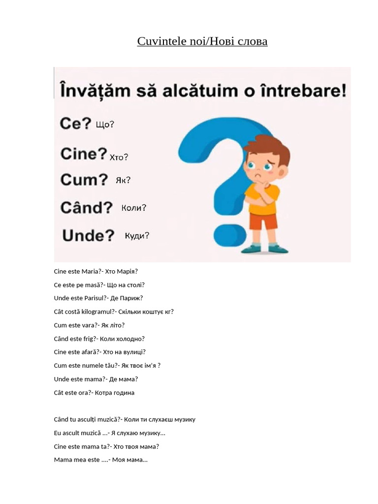 Cuvintele Noi Lectia 3 | PDF
