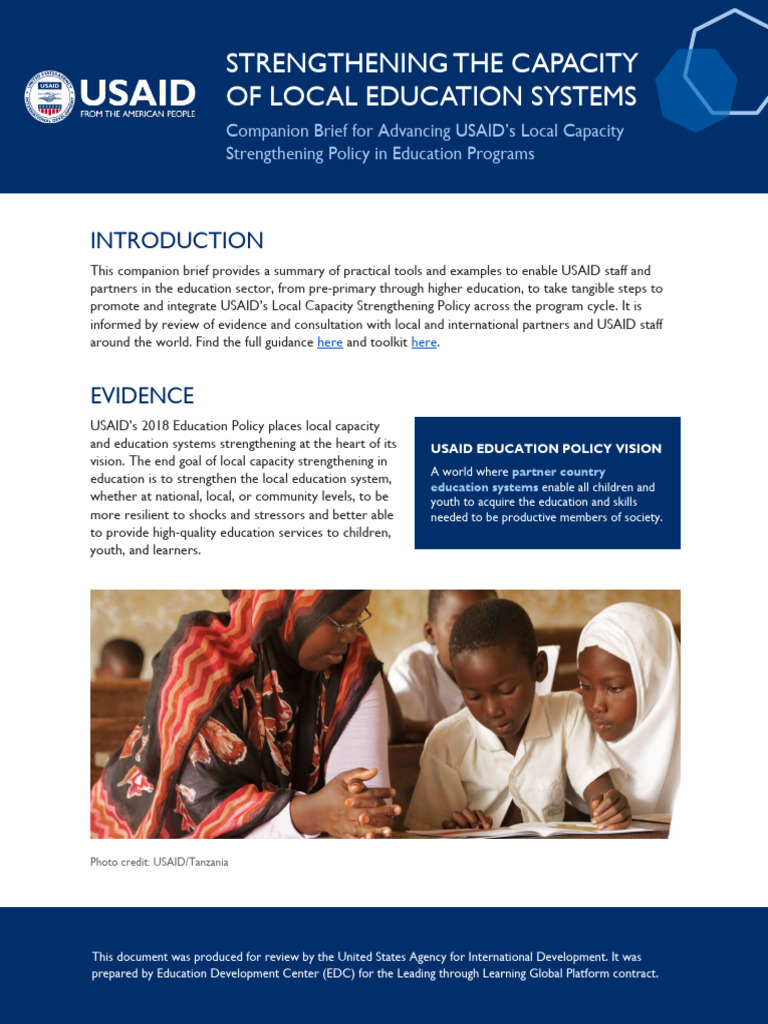 Companion Brief Advancin Usaid Local Capacity Strengthening Policy in ...
