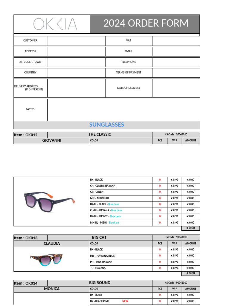 Okkia Order Form_2024 | PDF