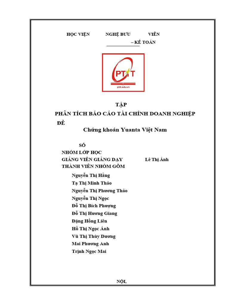 Nhóm 4 - PTBCTC Công Ty Yuanta | PDF
