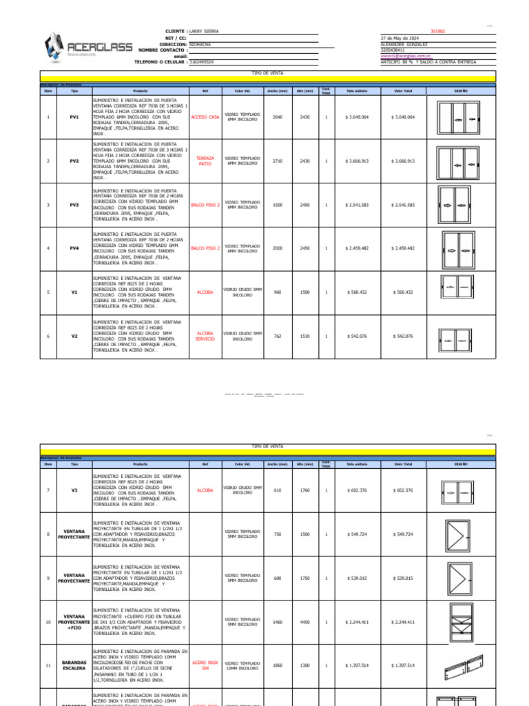 Cotizacion 301882 Larry Sierra | PDF
