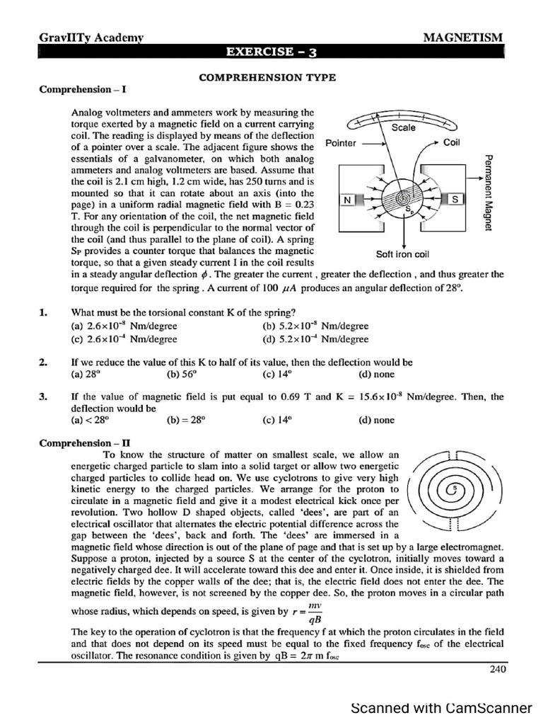 Comprehension On Magnetic Field | PDF