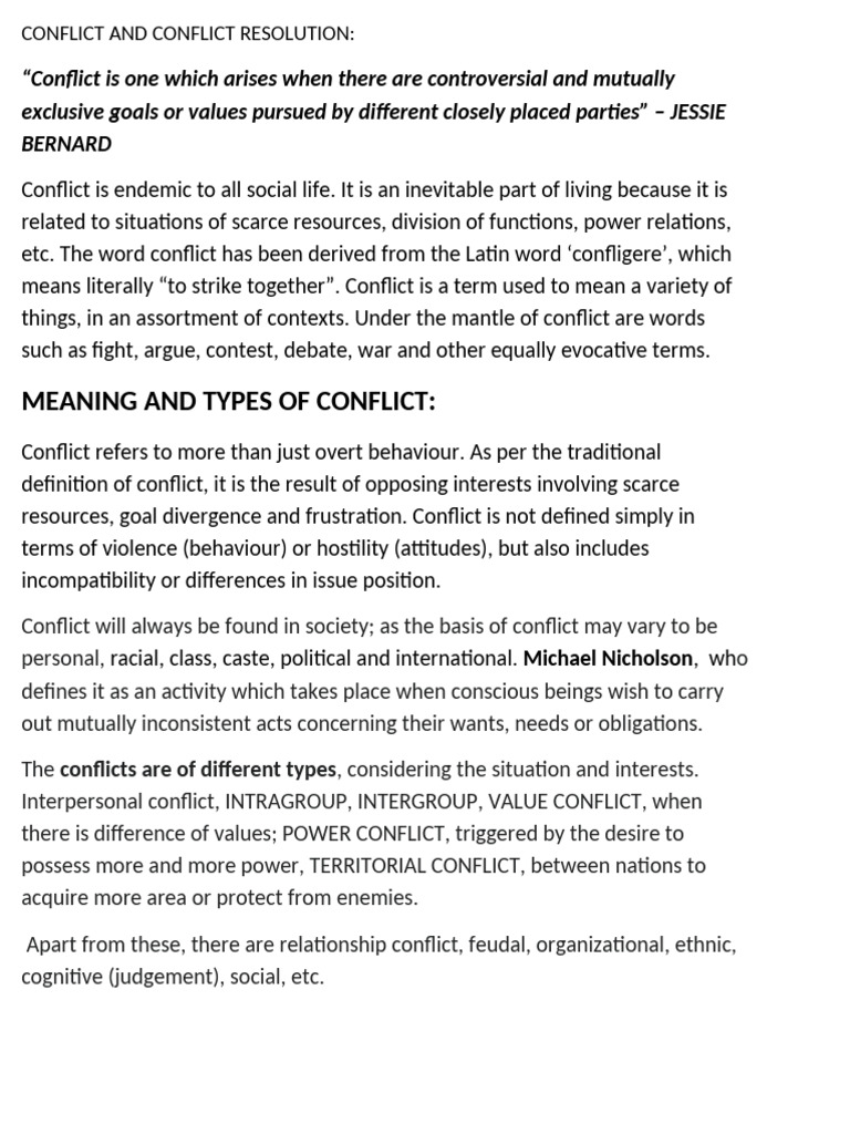 Conflict and Conflict Resolution Techniques | PDF | Mediation | Arbitration