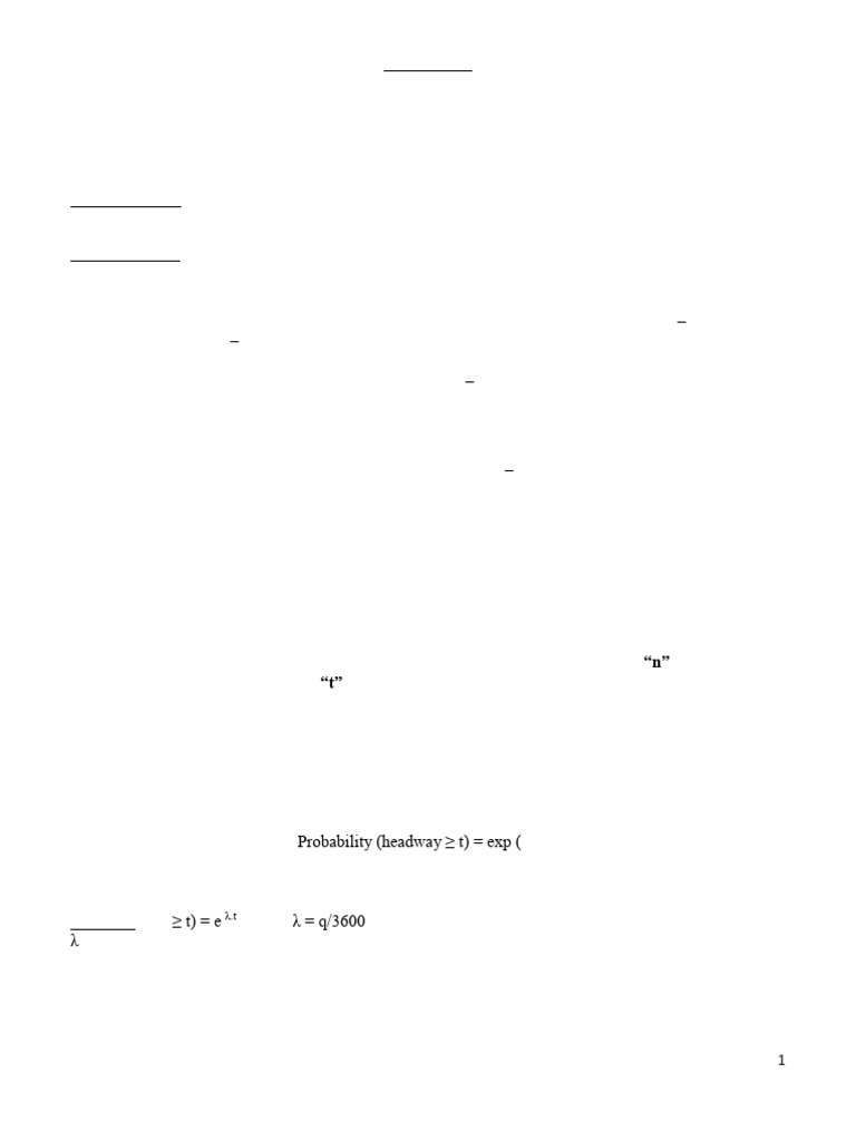 Handout Headway and Peak Hour Factor | PDF