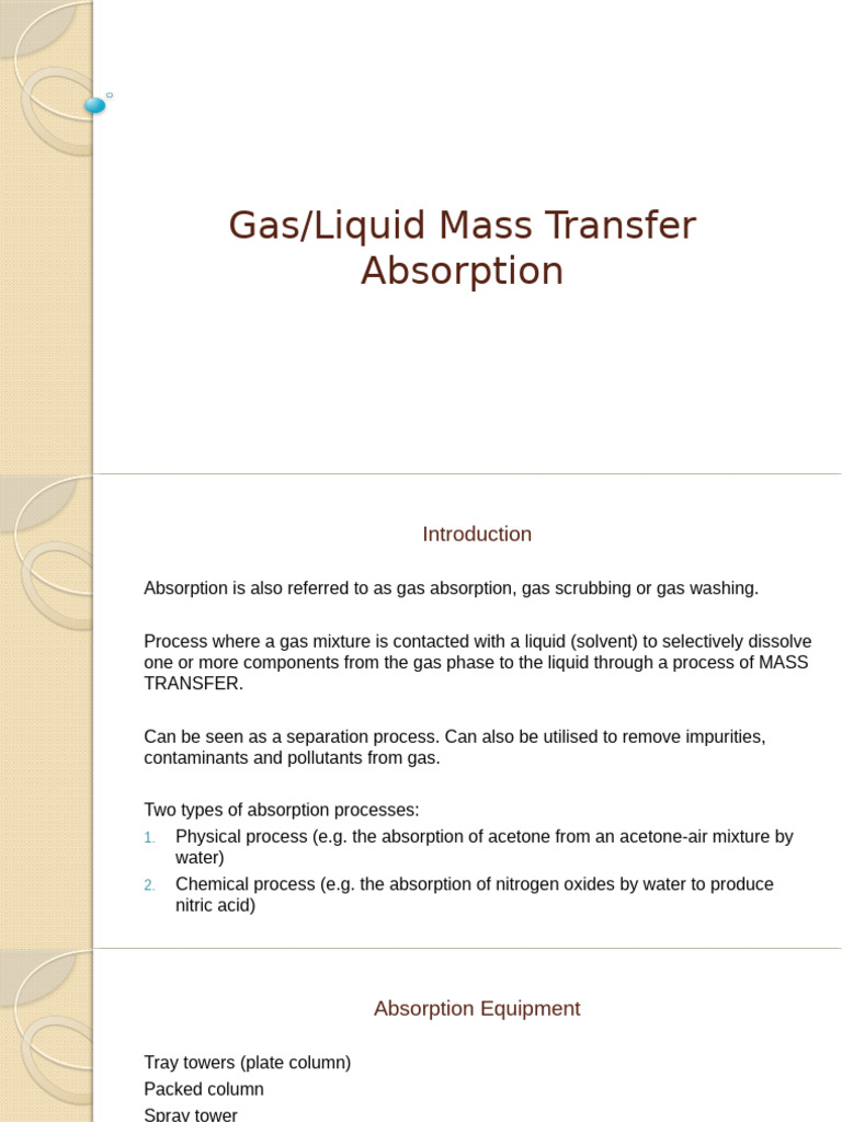 Chapter 12 Gas Absorption - Gas Liquid Mass Transfer | PDF
