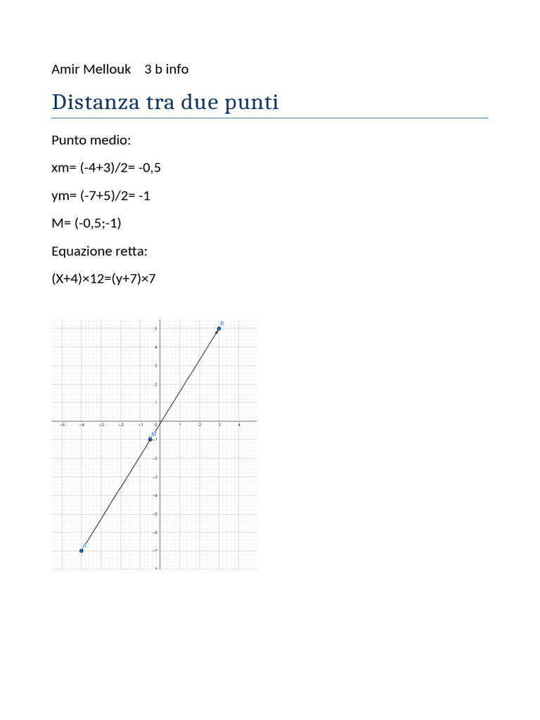 Distanza Tra Due Punti | PDF