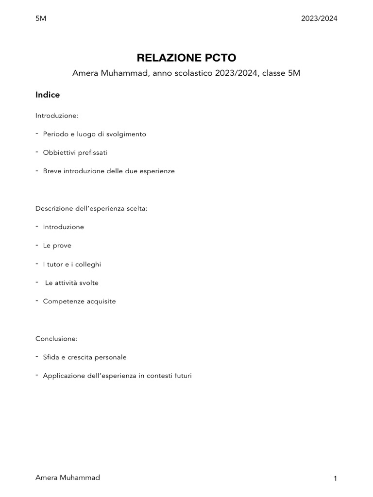 Relazione PCTO | PDF