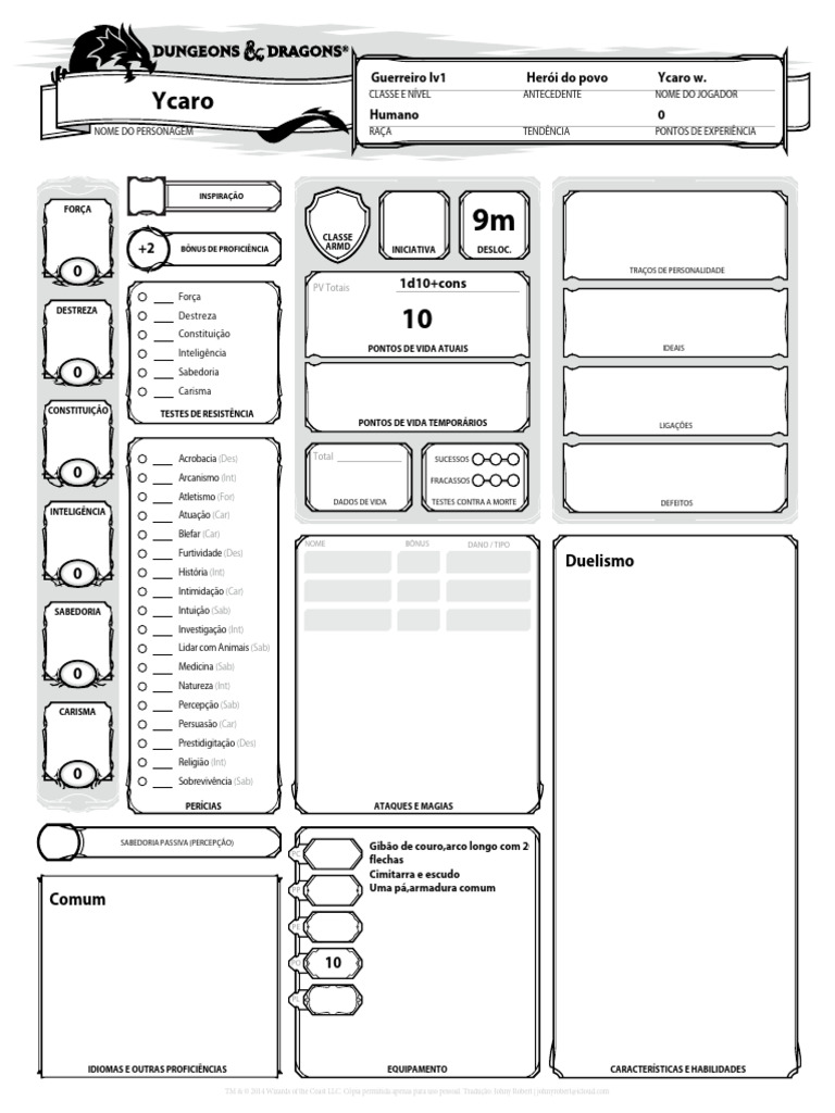 Ficha D&D5 (2) - 5 | PDF