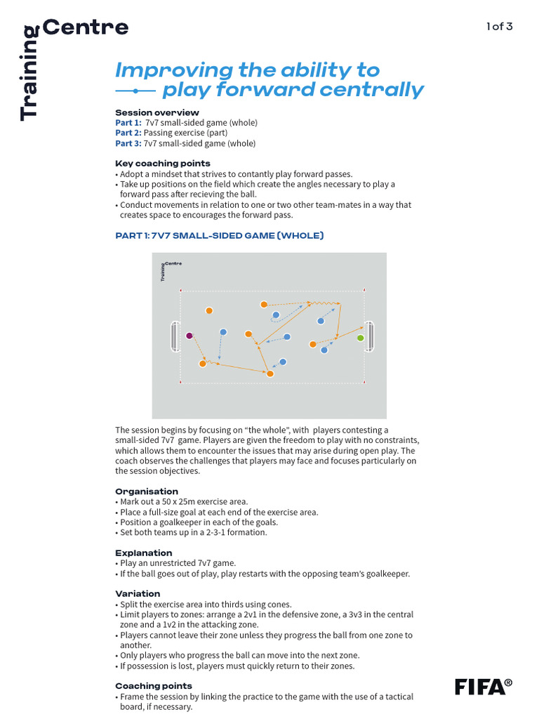 FIFA Session Plan Douglas Playing-Forward-New | PDF