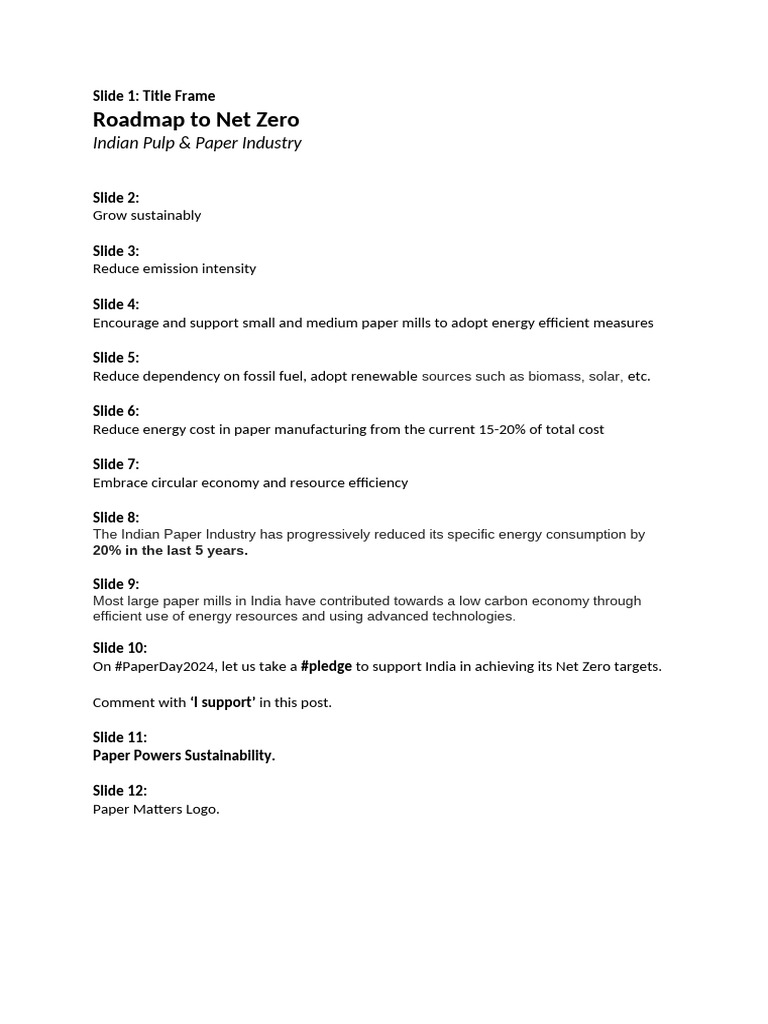 Roadmap To Net Zero PM | PDF