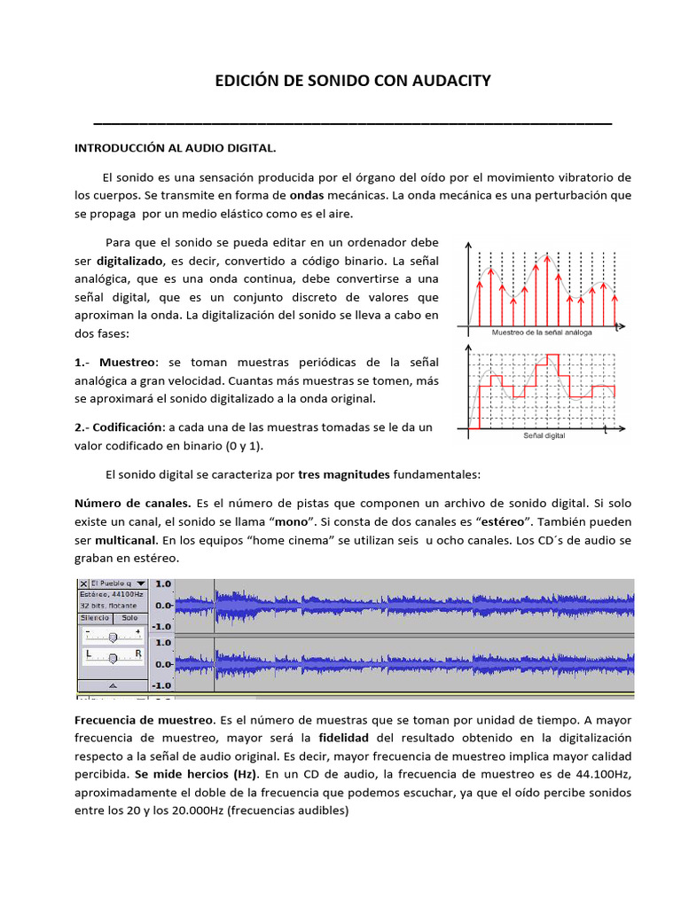 Edición de Sonido Con Audacity | PDF | Sonido | Frecuencia