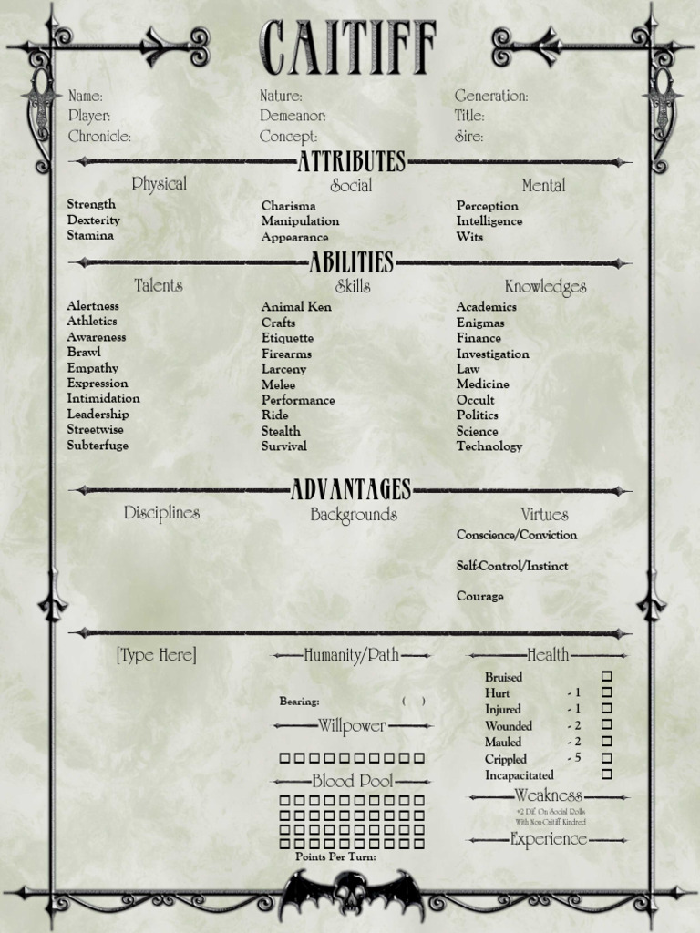 V20 - Era Vitoriana - Caitiff - 4 PG | PDF