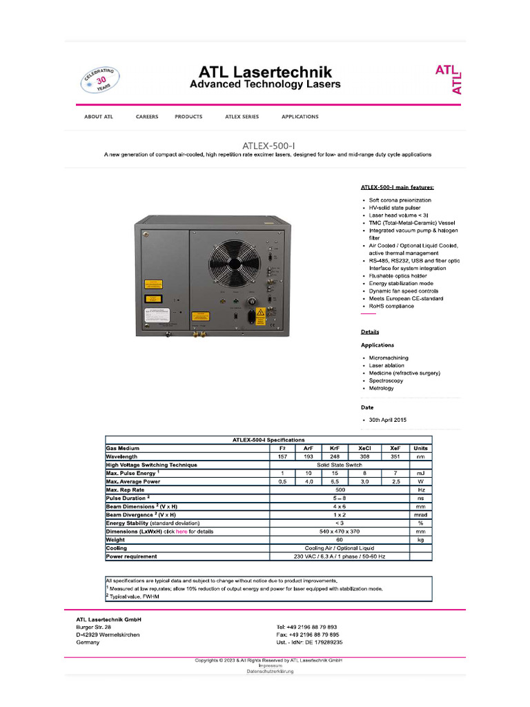 ATLEX-500 Laser Manual | PDF
