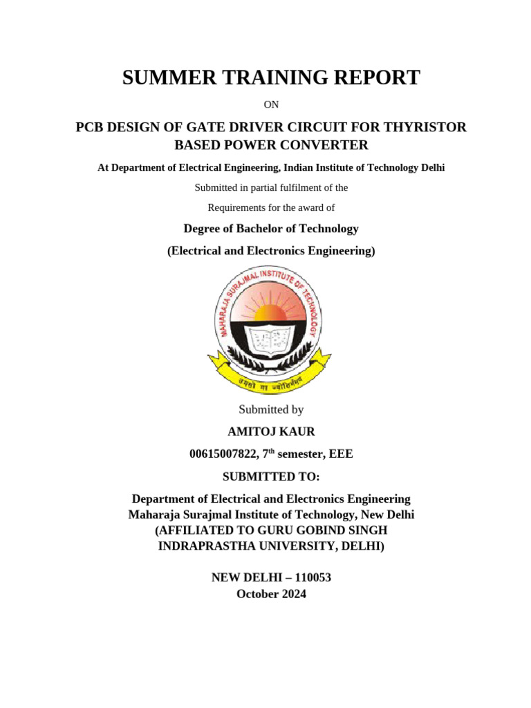 SCR Gate Driver Design Report | PDF