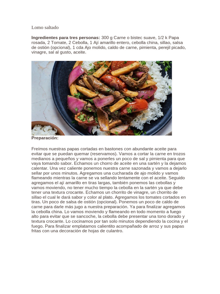 Lomo Saltado | PDF