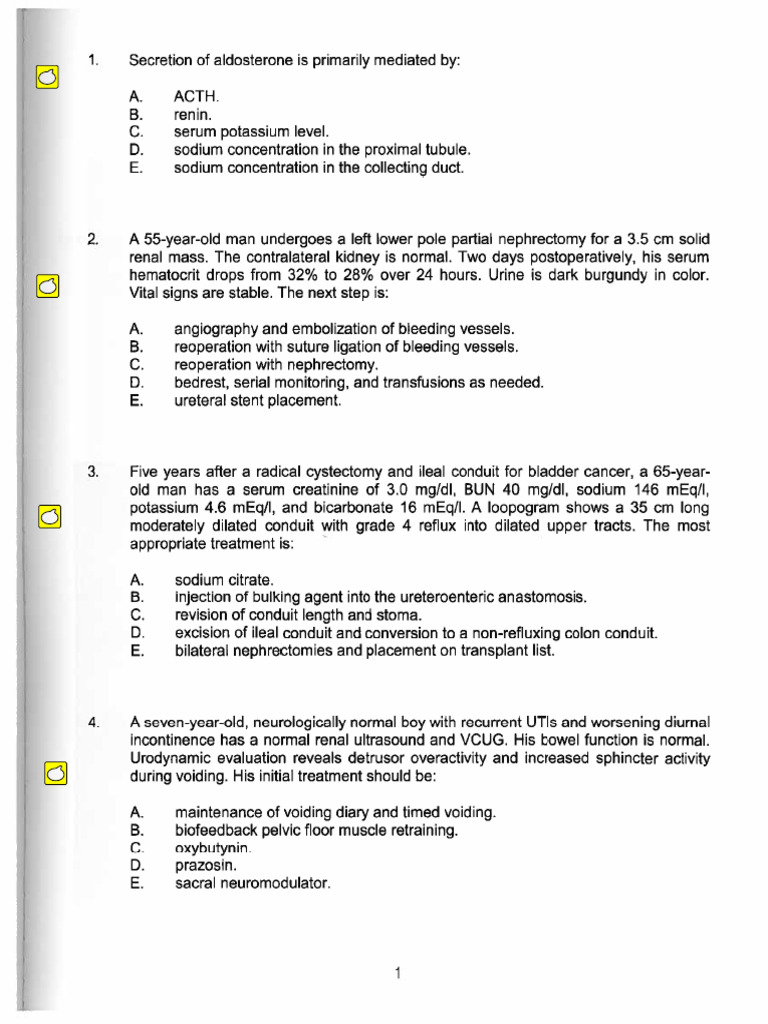 SASP Urology 2016 Questions and Answers 1 To 150 | PDF