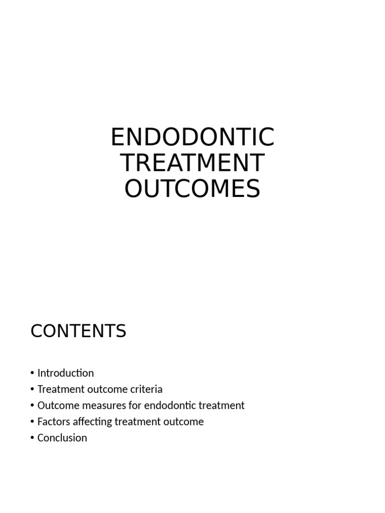 Endodontic Treatment Outcomes | PDF