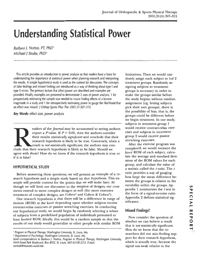 Understanding - Statistical - Power (1) 2 | PDF