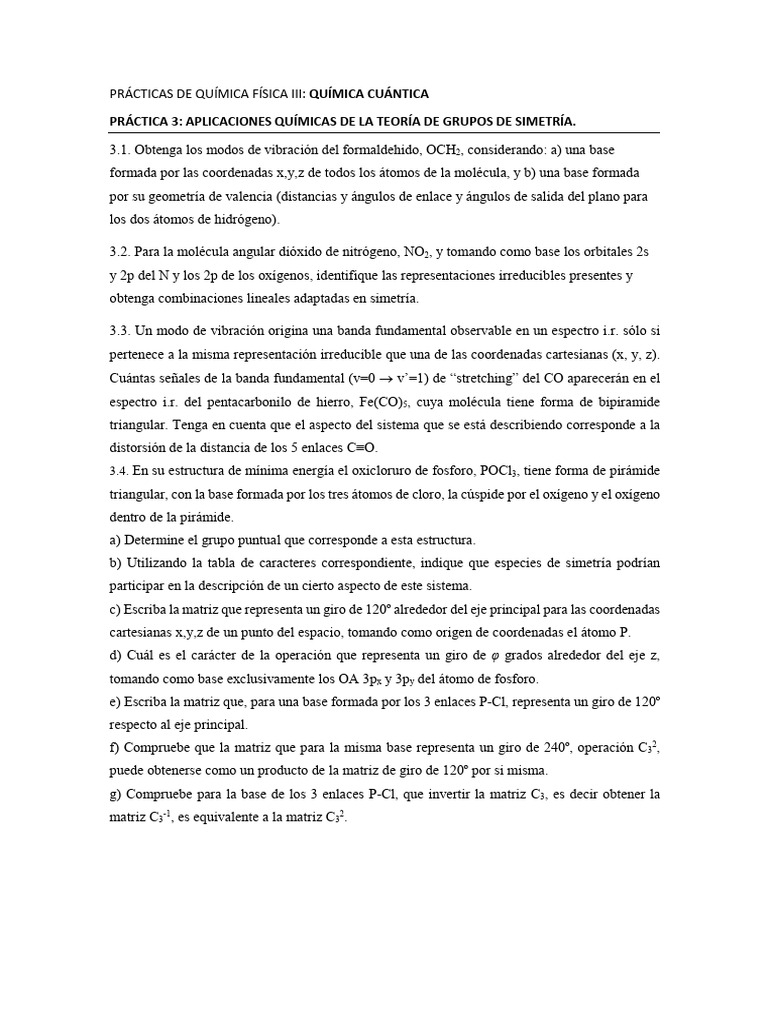 Prácticas QF3 Sesión 2 | PDF