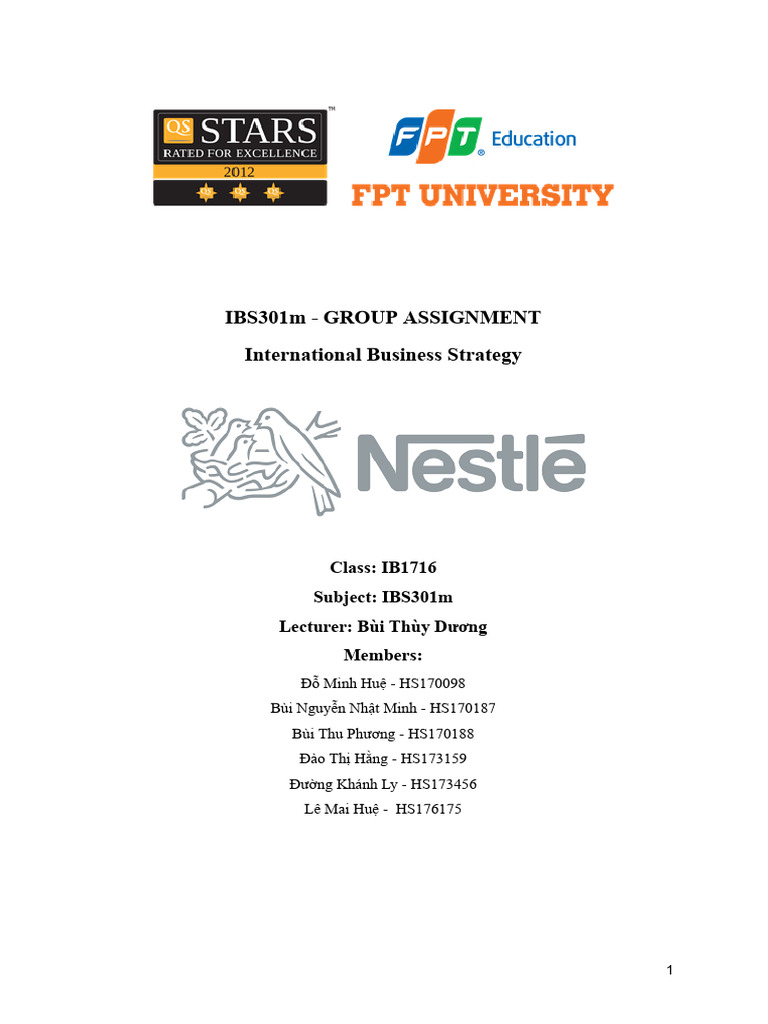 IB1716 - IBS301m - Group 5 - Report | PDF