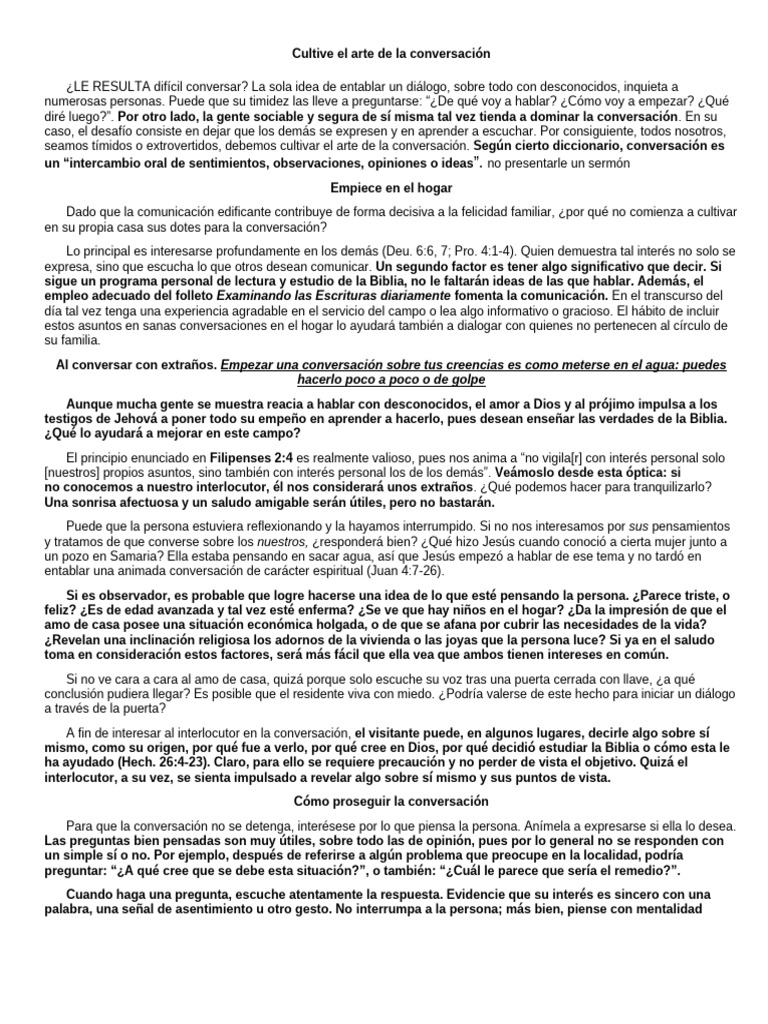 Cultive El Arte de La Conversación | PDF