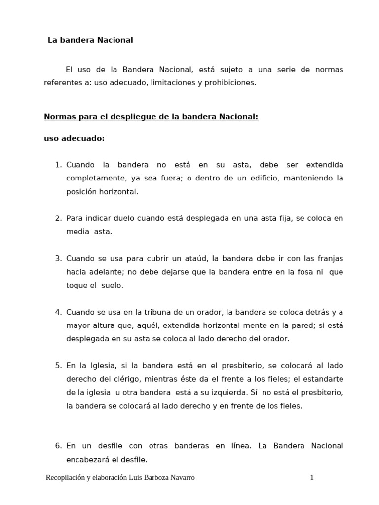 Norma Spara Usar Los Simbolos Nacionales | PDF | Bandera | Costa Rica