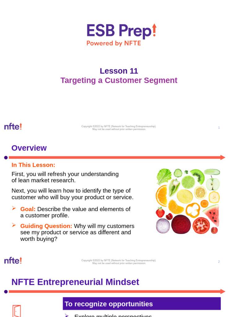 11 Targeting A Customer Segment ESB Prep | PDF