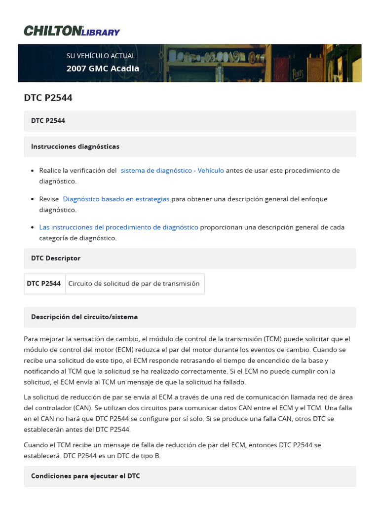 2007 GMC Acadia DTC P2544 | PDF | Technology & Engineering