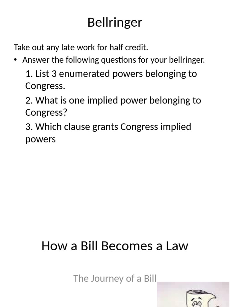 How a Bill Becomes a Law Presentation | PDF
