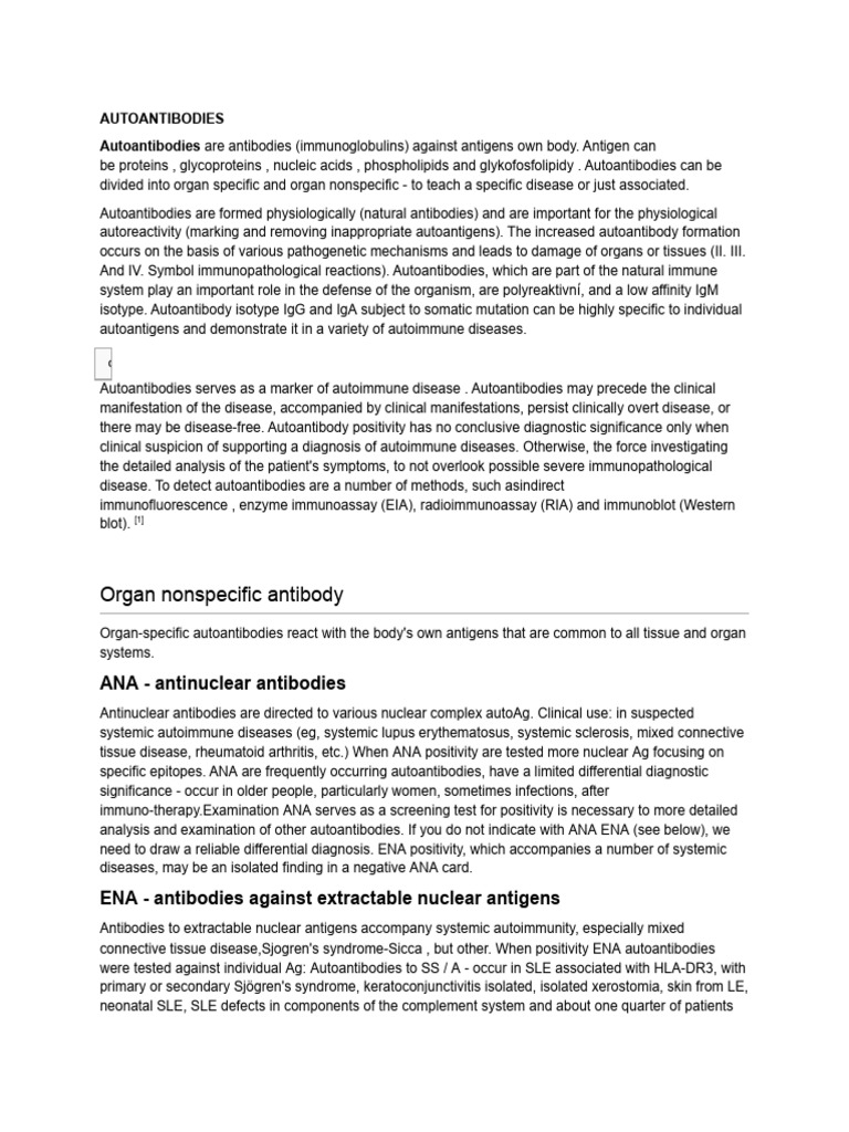 AUTOANTIBODIES | PDF
