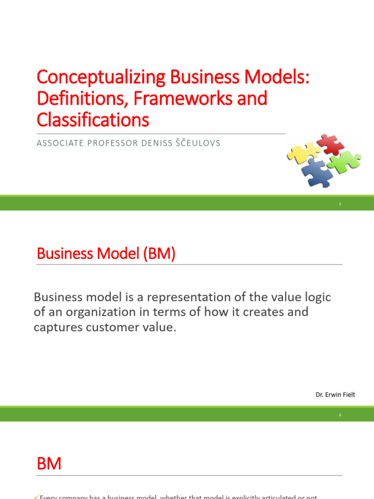 2nd Lecture - Conceptualizing Business Models - Definitions Frameworks and Classifications | PDF