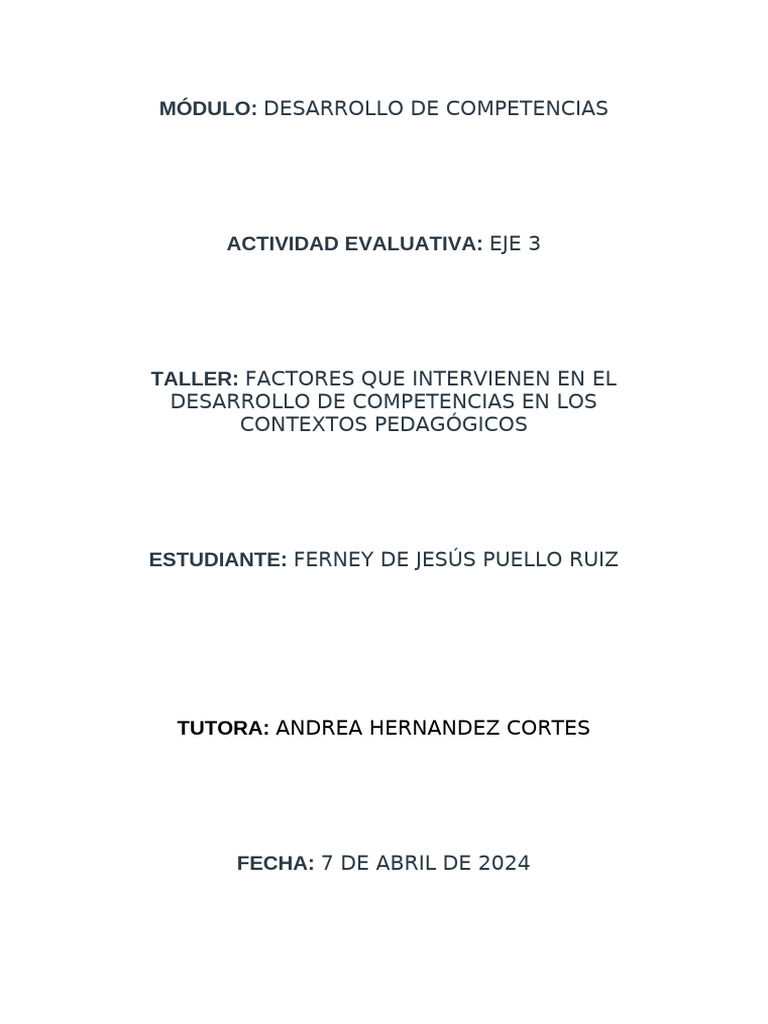 Tarea Del Eje 3 - Ferney Puello Ruiz | PDF