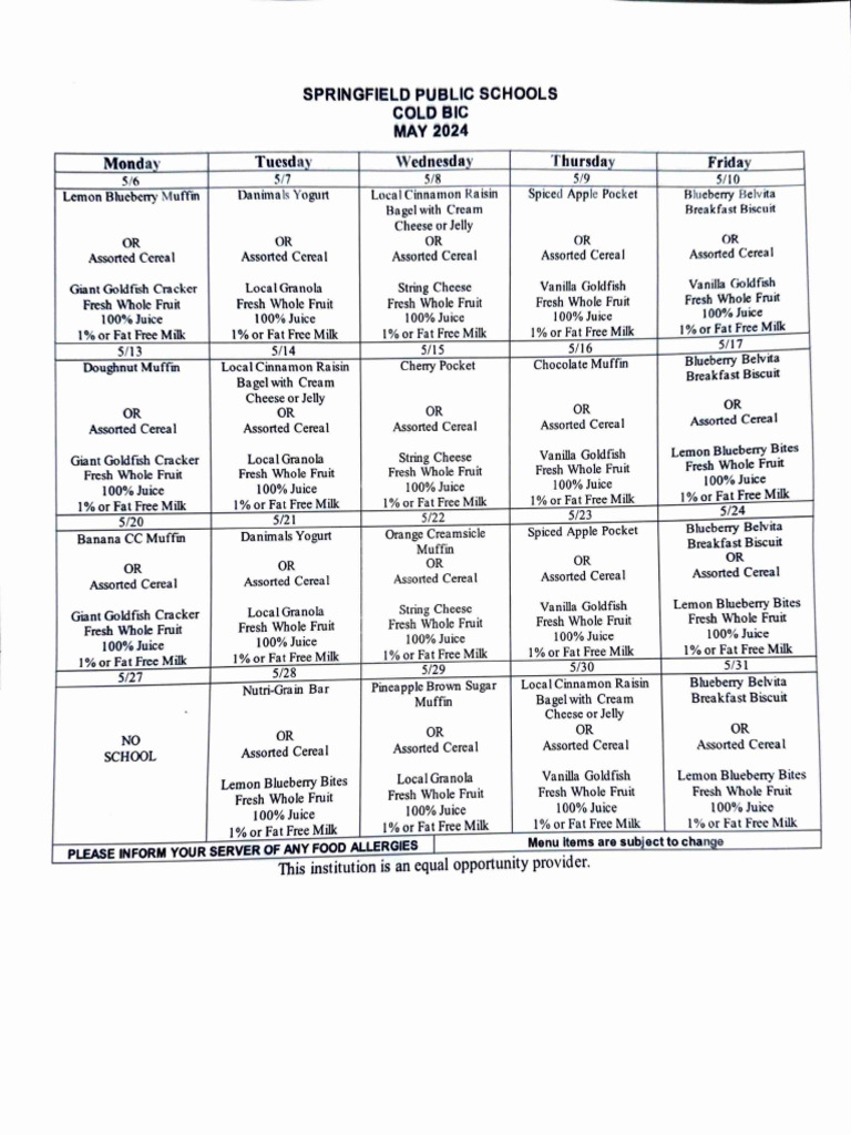 May Menu | PDF
