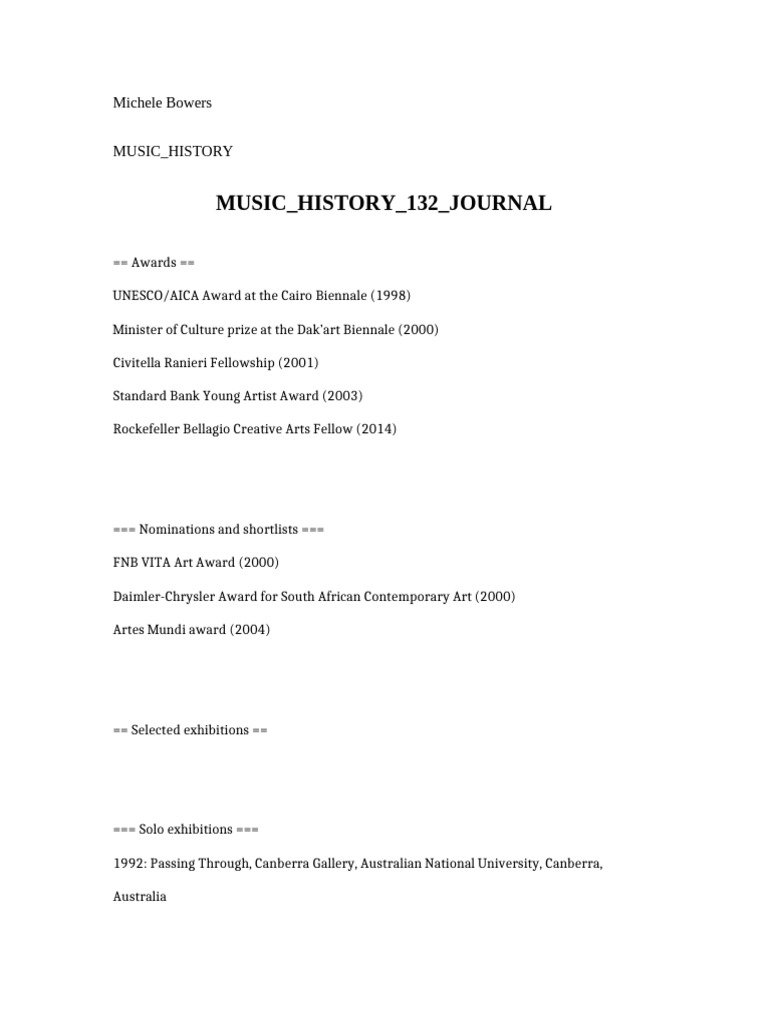 Music History 132 Journal | PDF