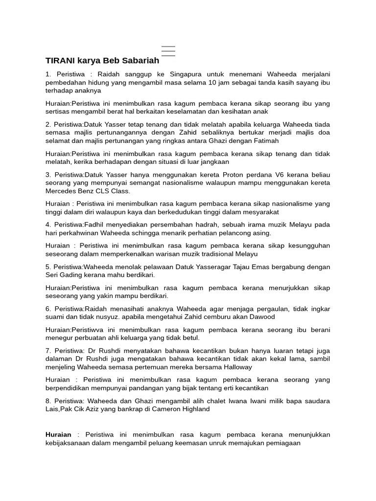 TIRANI Karya Beb Sabariah | PDF