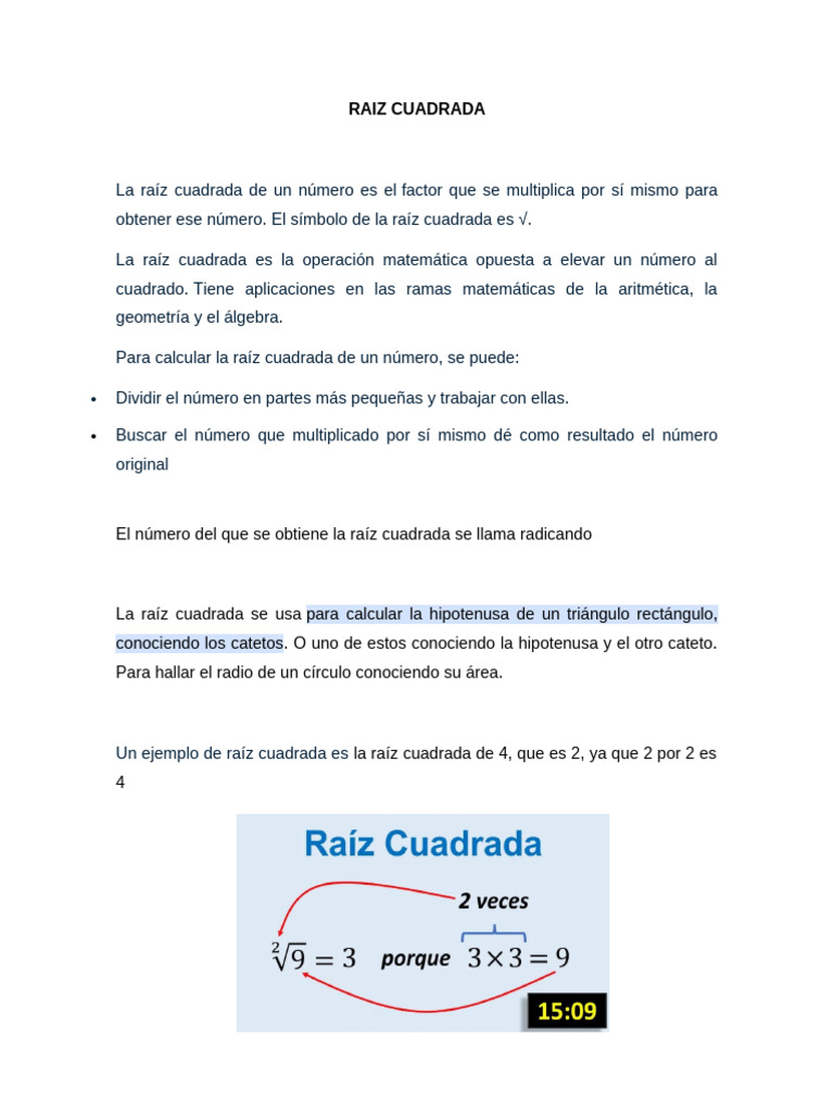 Raiz Cuadrada | PDF