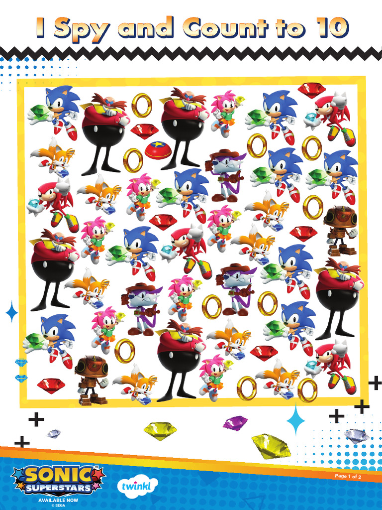 Sonic I Spy and Count To 10 - Ver - 1 | PDF
