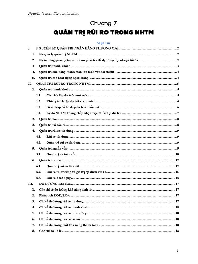 C7 - Quản trị rủi ro trong NHTM | PDF