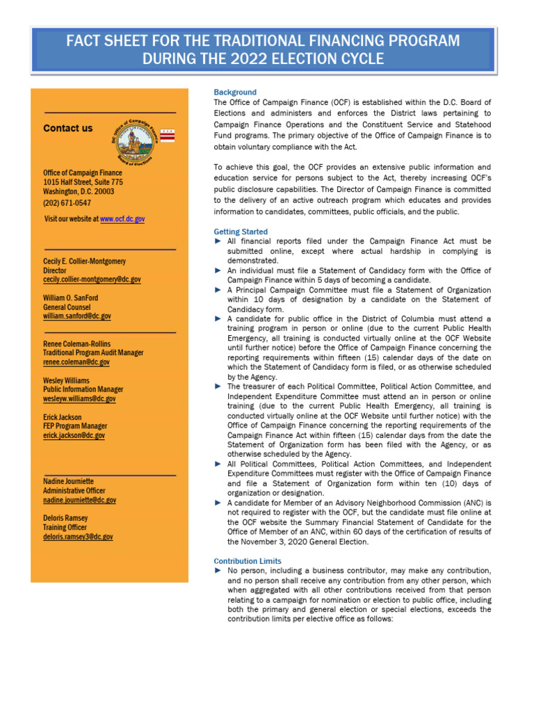 OCF Fact Sheet | PDF