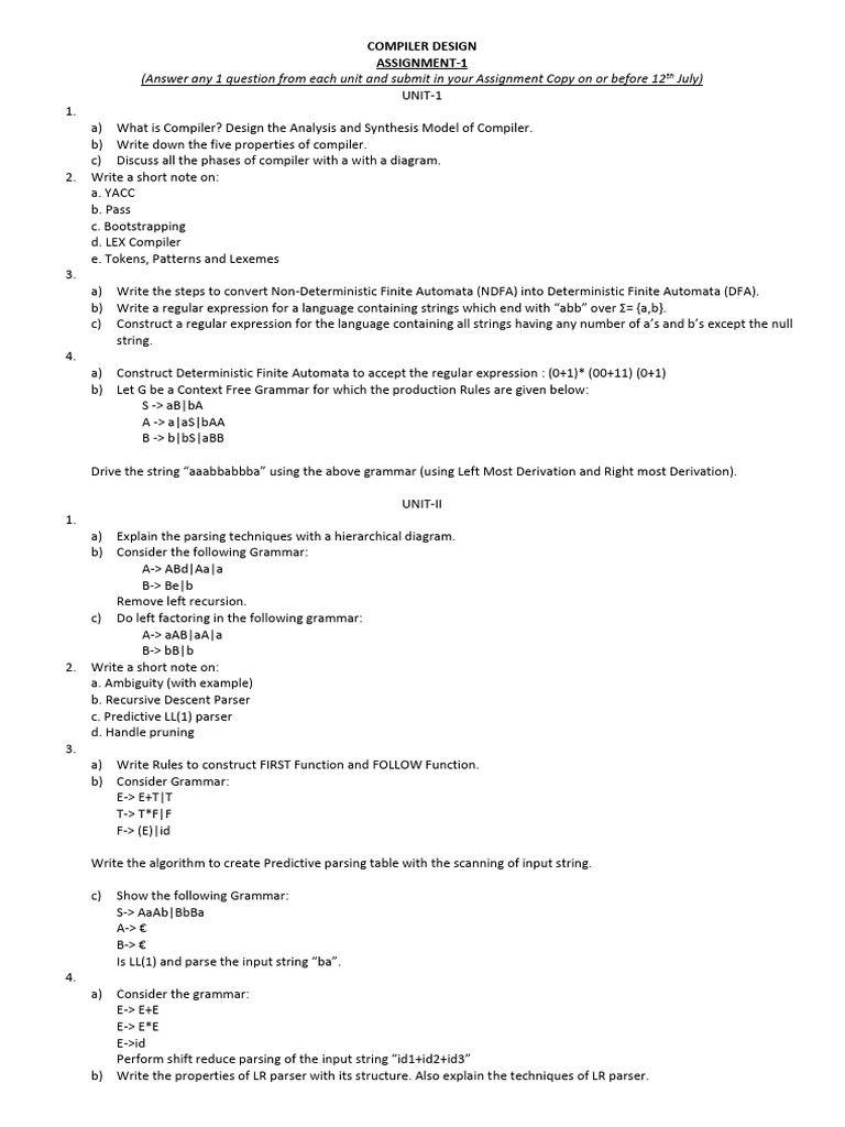 CD Assignment-1 | PDF