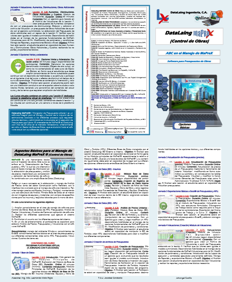 Programa Curso Uso Basico de MaPreX | PDF