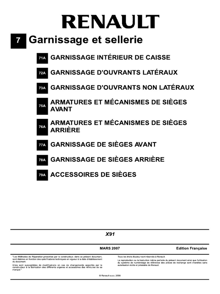 Rta 7 Garnissage Et Sellerie | PDF