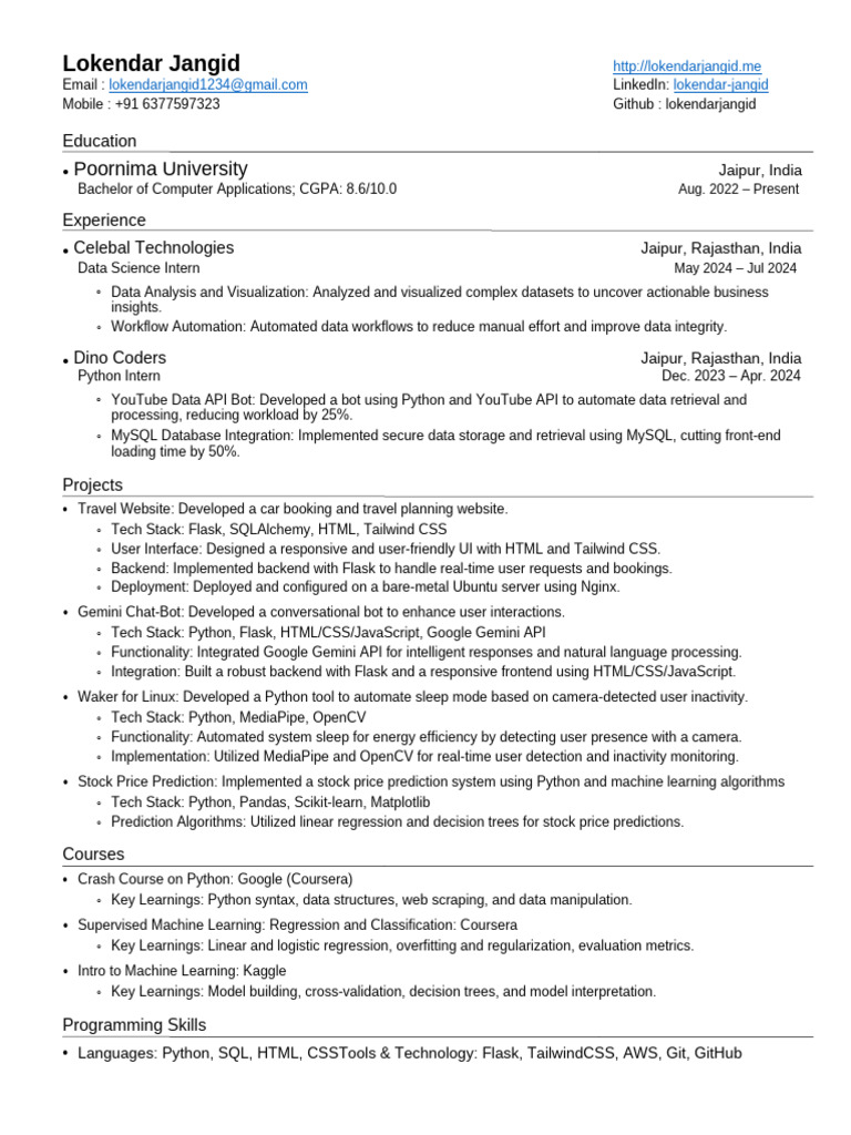 Software Engineer Resume | PDF