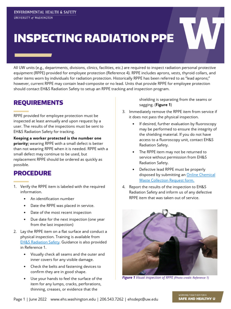 Inspecting Radiation Ppe | PDF