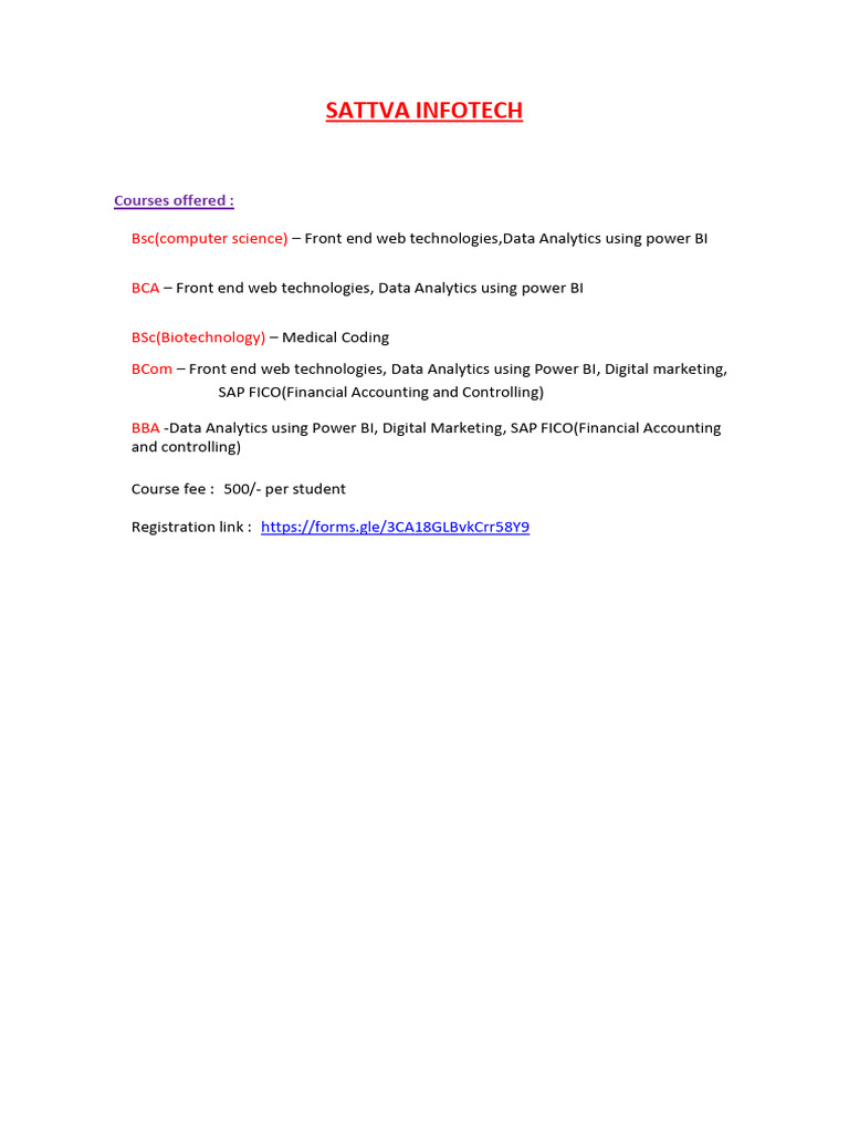 Sattva Infotech | PDF