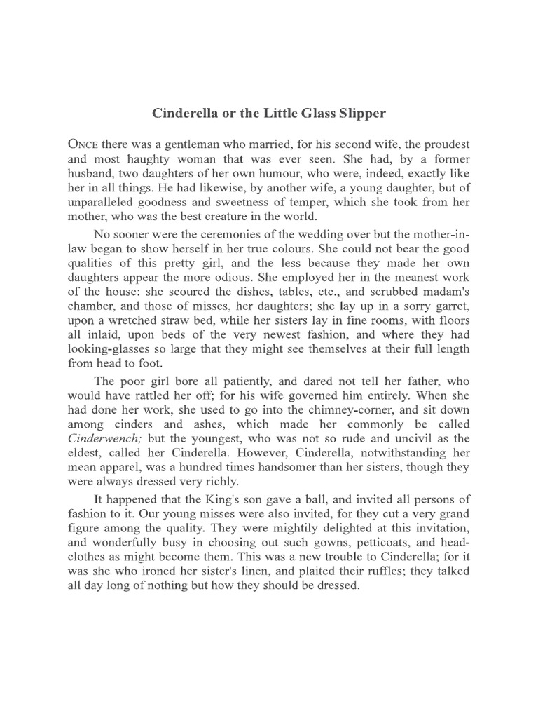 Cinderella or The Little Glass Slipper | PDF
