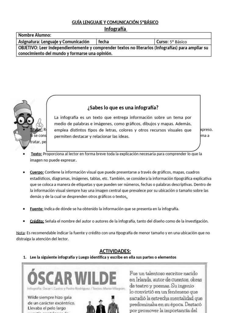 Guía Lje 5° Infografía...... | PDF