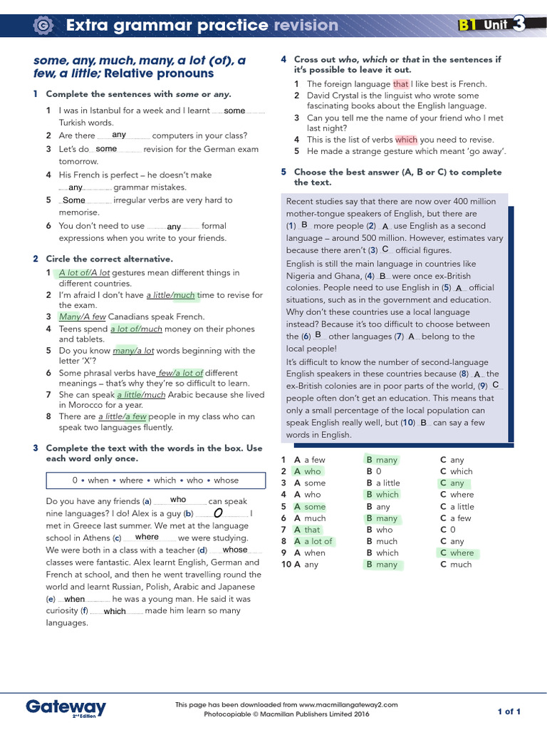 B1 UNIT 3 Extra Grammar Practice Revision | PDF